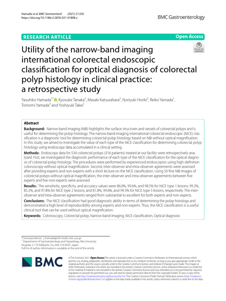 Endoscopy NBI Classification Utility | PDF | Colonoscopy | Colorectal ...
