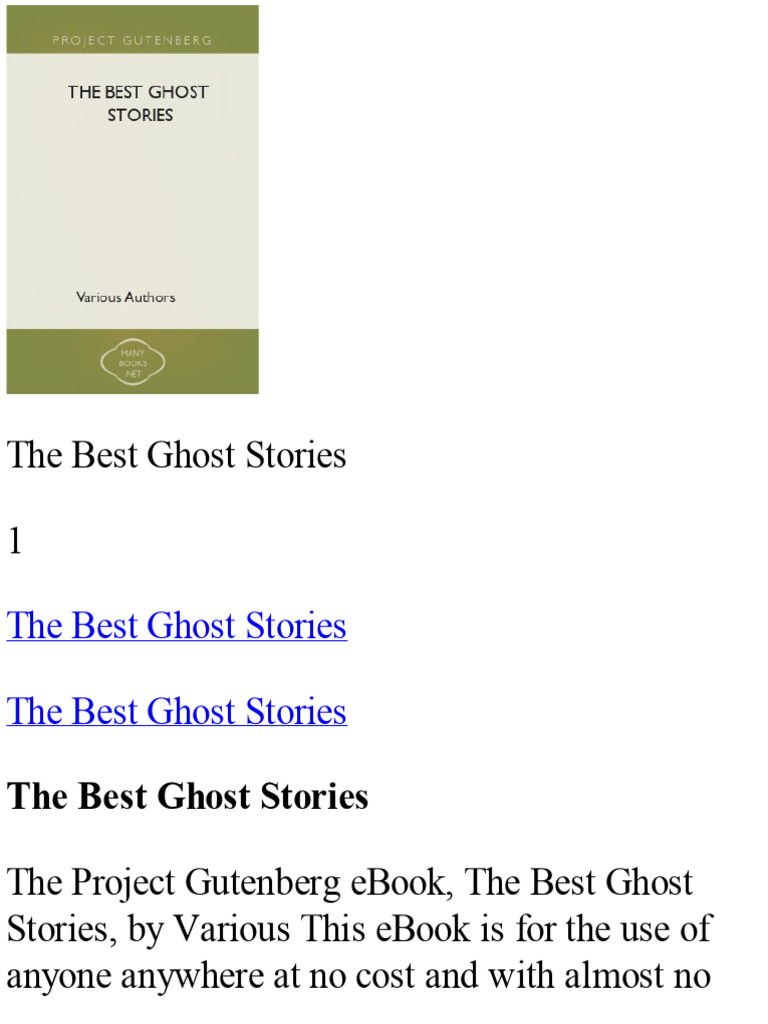 Best Ghost Stories | PDF