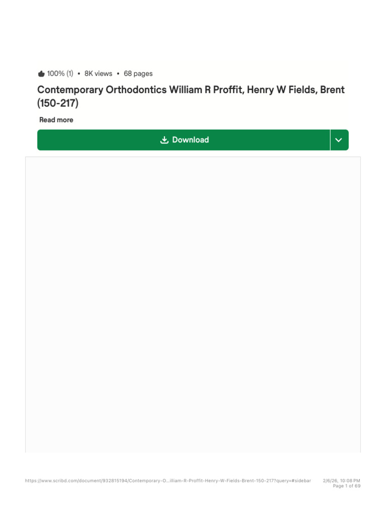 Contemporary Orthodontics William R Proffit, Henry W Fields, Brent (150 ...