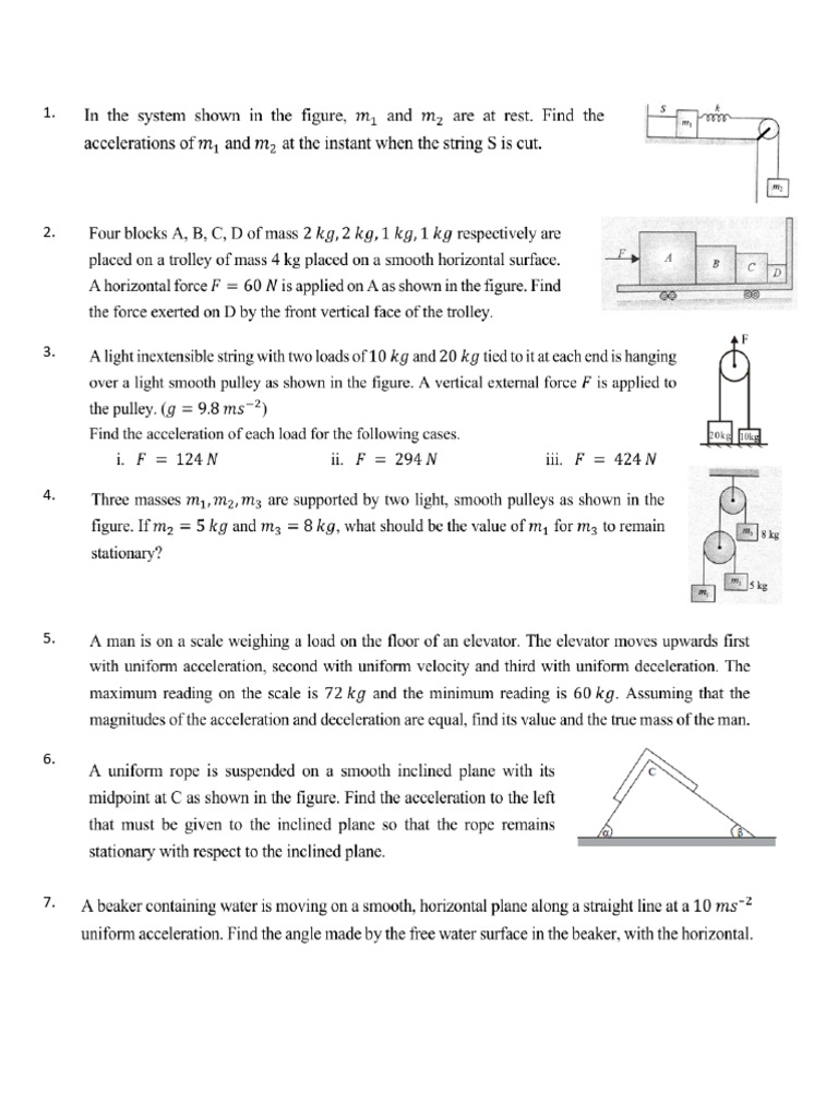Newton Laws and Friction Questions EM | PDF