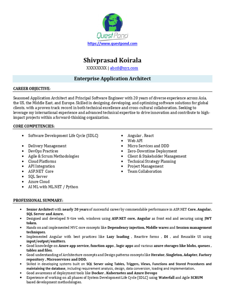 Sample - Enterprise Application Architect_Updated | PDF | Entity ...