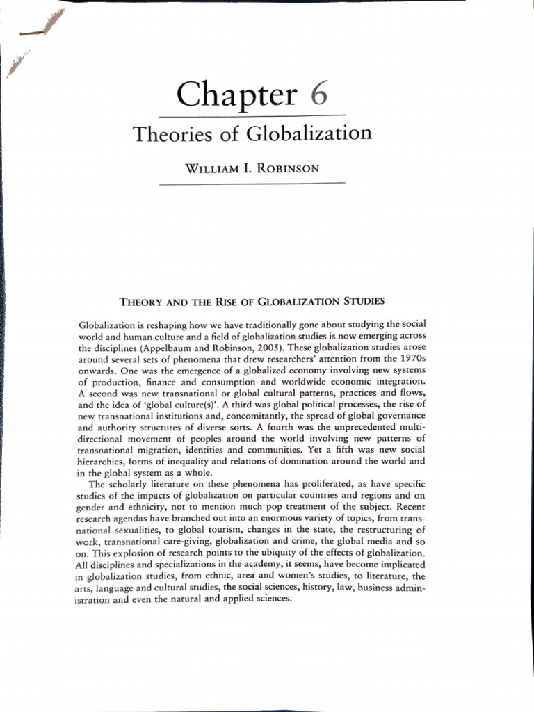 Theories of Globalization 20-1-26 | PDF