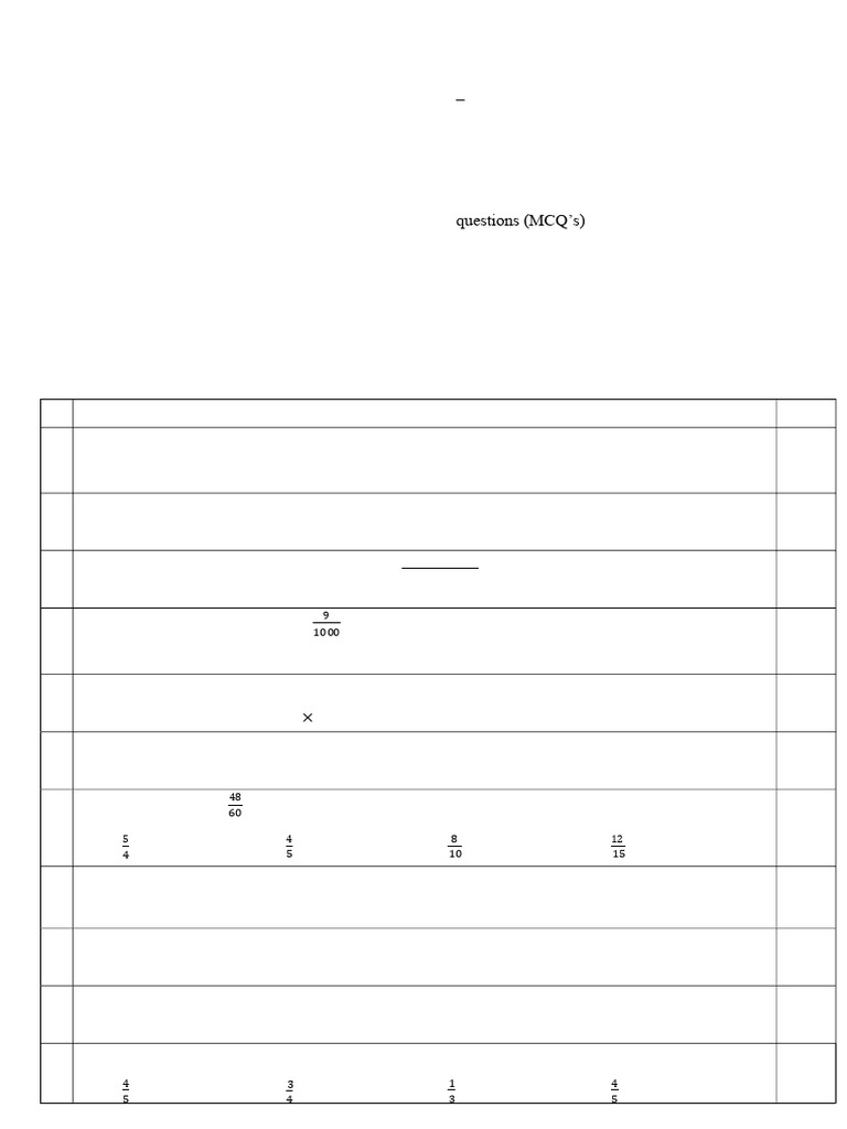 Math Class 6 Sample Paper | PDF | Area | Length