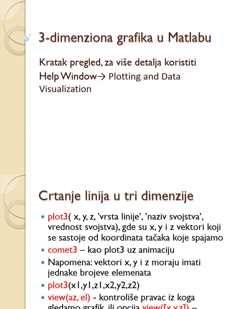 3d Grafika U Matlabu | PDF