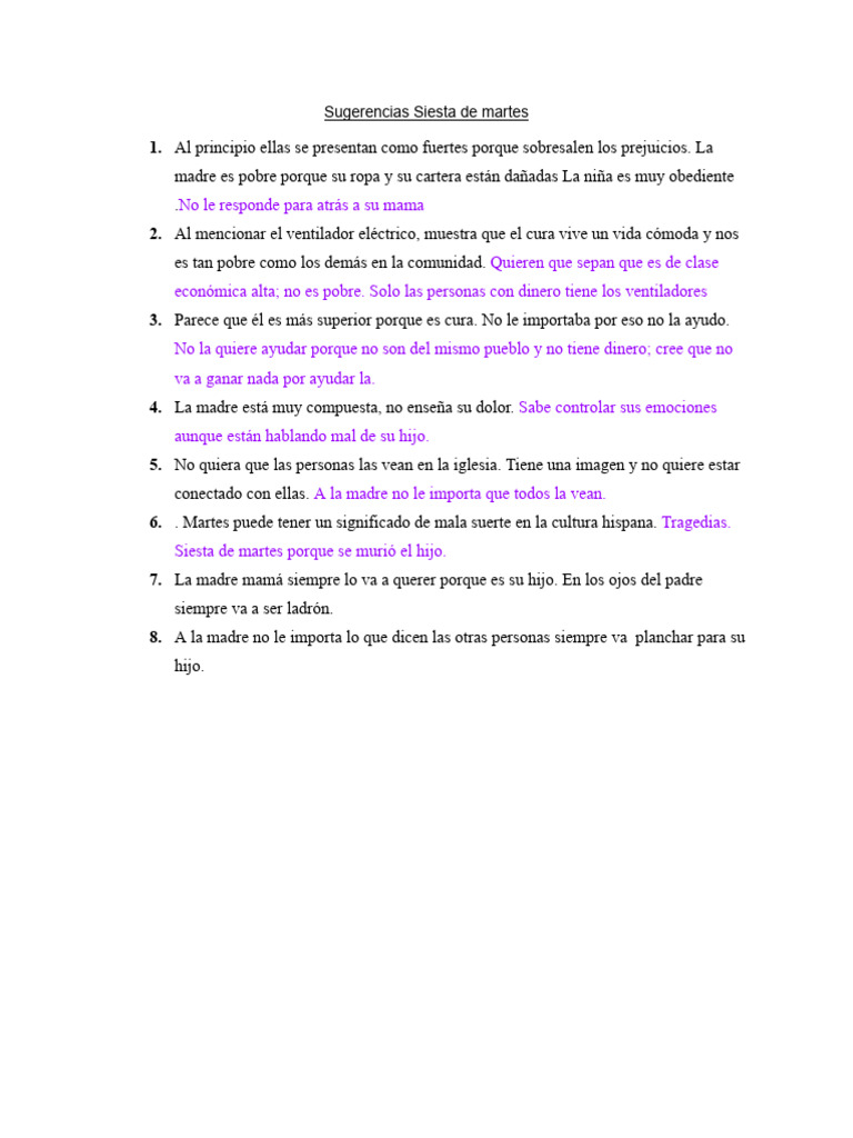 _La Siesta Del Martes Sugerencias Kaitlyn Espinoza | PDF