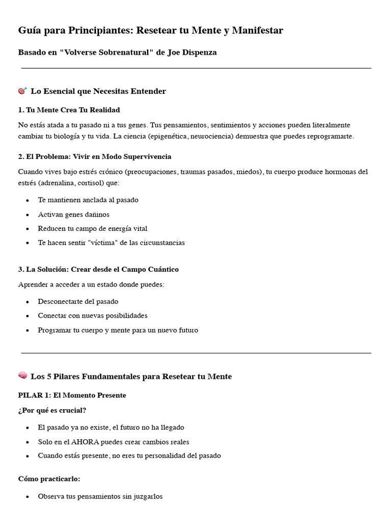 Resumen Principiante Dispenza.md | PDF | Meditación | Amor