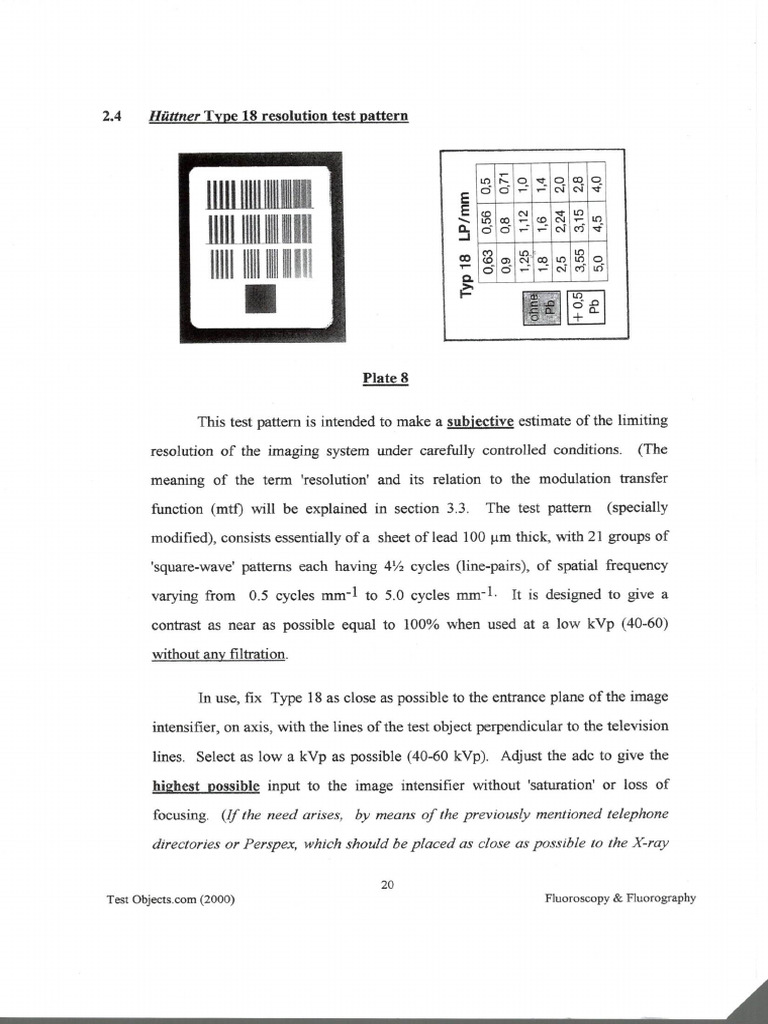 Huttner Type 18 Resolution Test Pattern | PDF