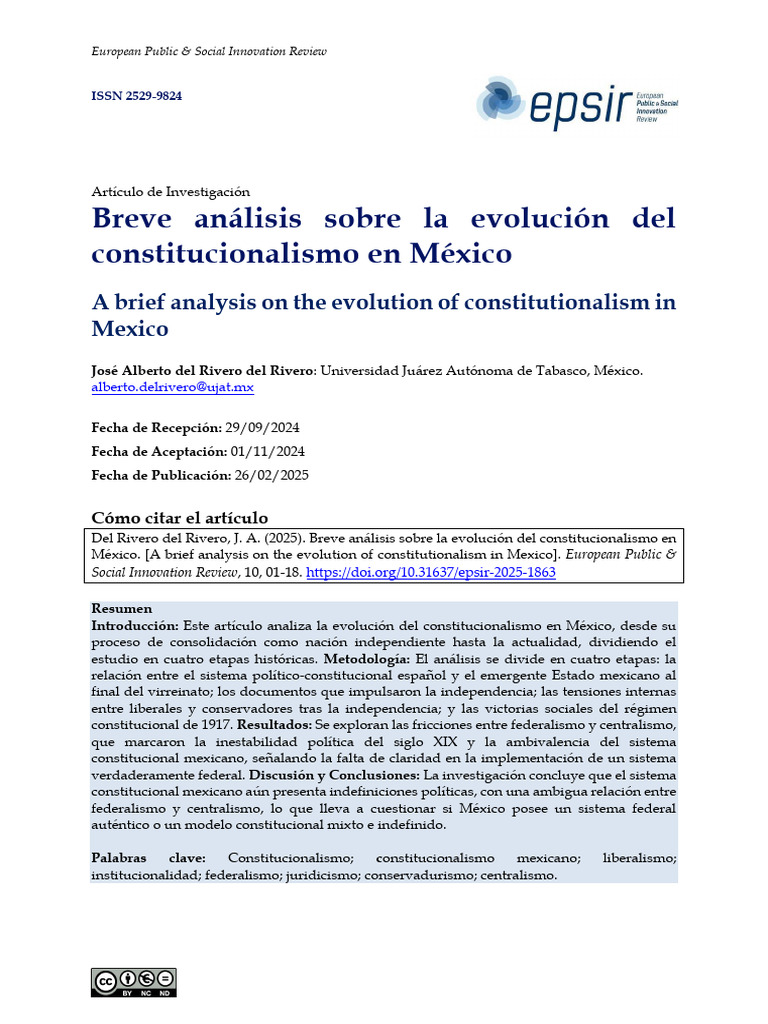 Breve Análisis Sobre La Evolución Del Constitucionalismo en México ...