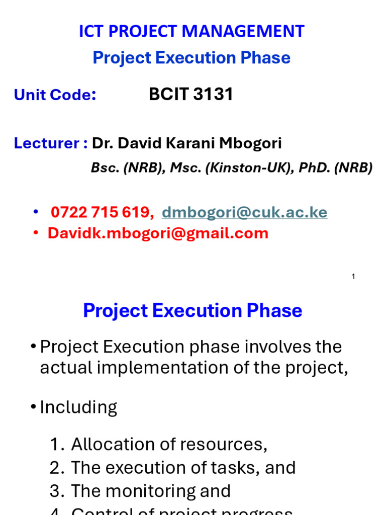L05 Project Execution Phase | PDF | Project Management | Computing