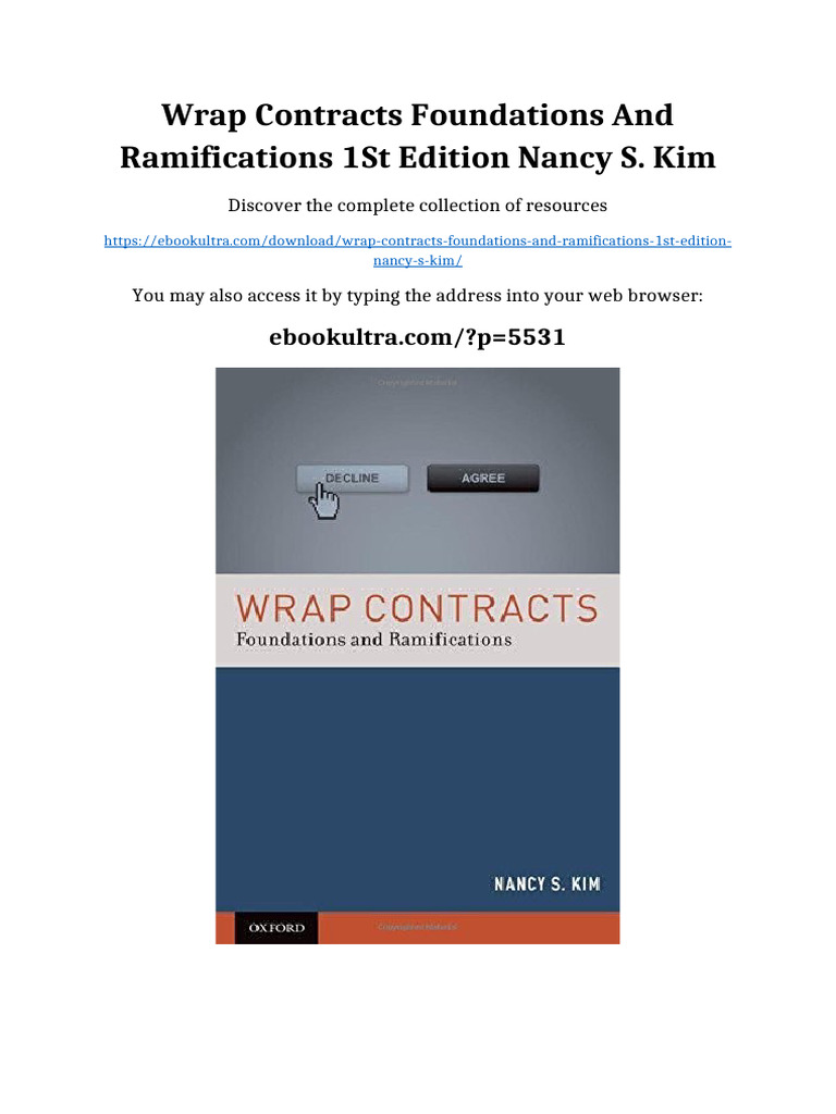 Wrap Contracts Foundations and Ramifications 1st Edition Nancy S. Kim ...