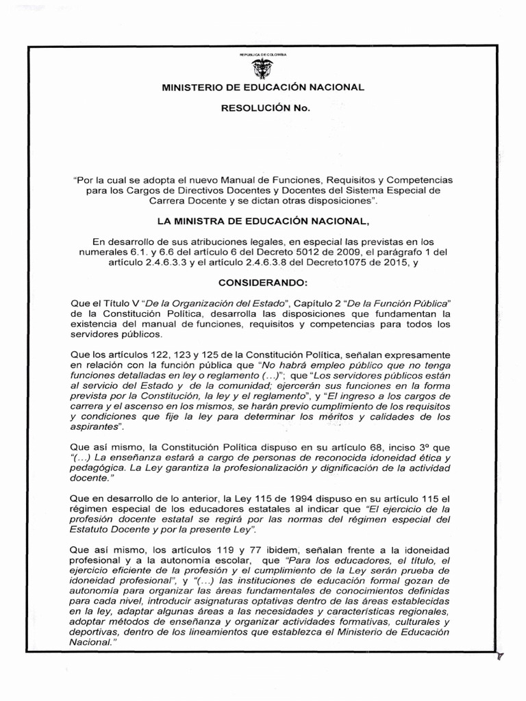 Resolución 3842 de 18-03-2022 Manual Funcion Docente | PDF | Maestros ...