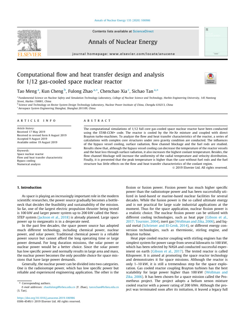 1. Nuclear Heat Transfer | PDF | Nuclear Fuel | Nuclear Reactor
