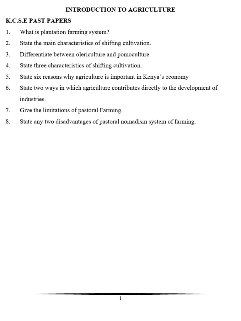 1introduction To Agriculture | PDF
