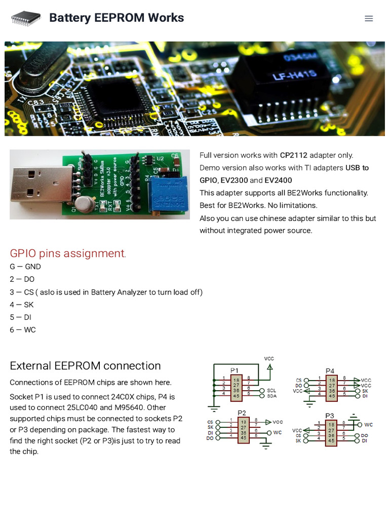 Hardware - Battery EEPROM Works | PDF