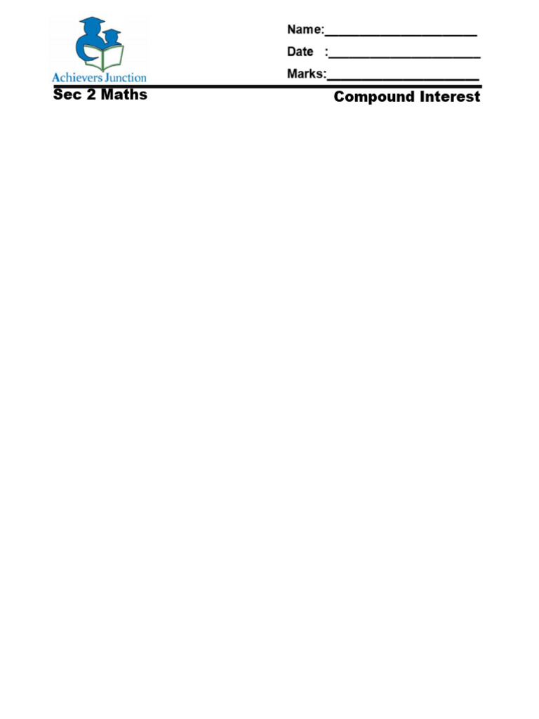 Compound Interest Worksheet 1 | PDF | Interest | Compound Interest