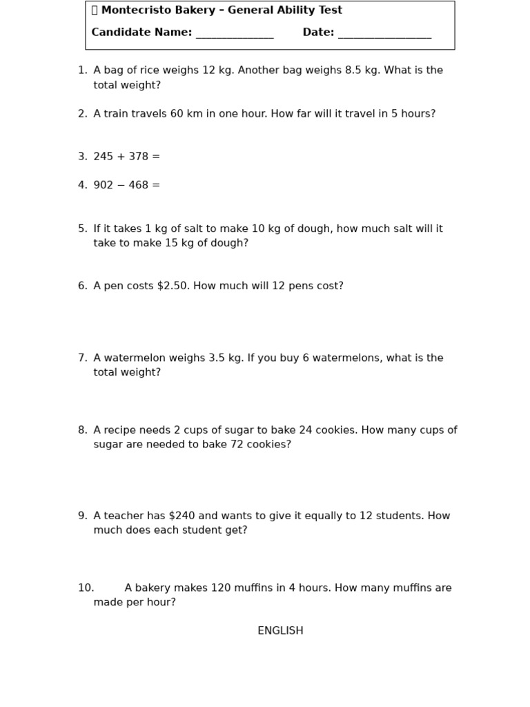 General Ability Test | PDF