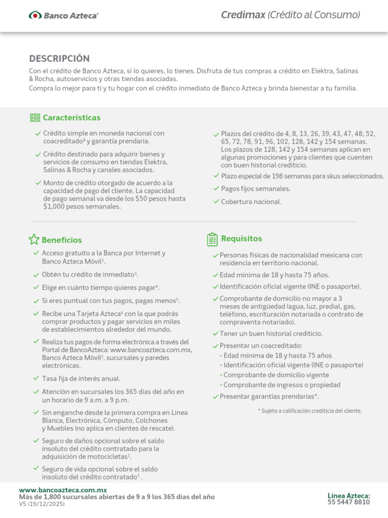 Folleto+Credimax+Credito+al+Consumo+23_12_25 | PDF | Seguro | Bancos