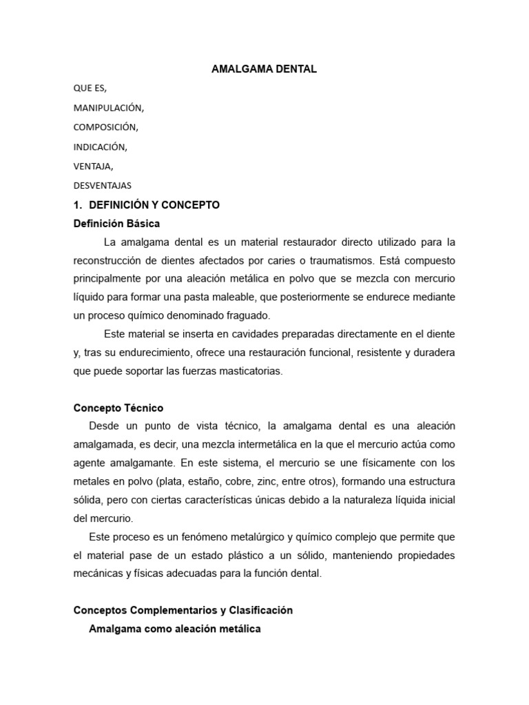 Amalgama Infomacion | PDF | Mercurio (Elemento) | Aleación