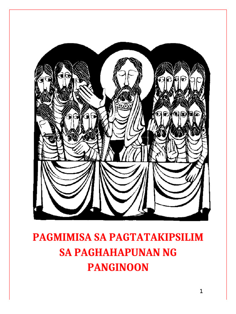 01 Pagmimisa Sa Pagtatakipsilim Sa Paghahapunan NG Panginoon | PDF