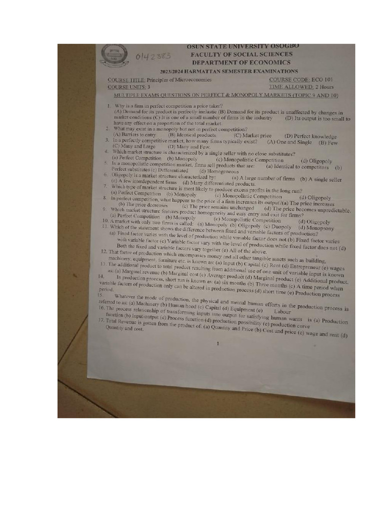 Eco 101 | PDF