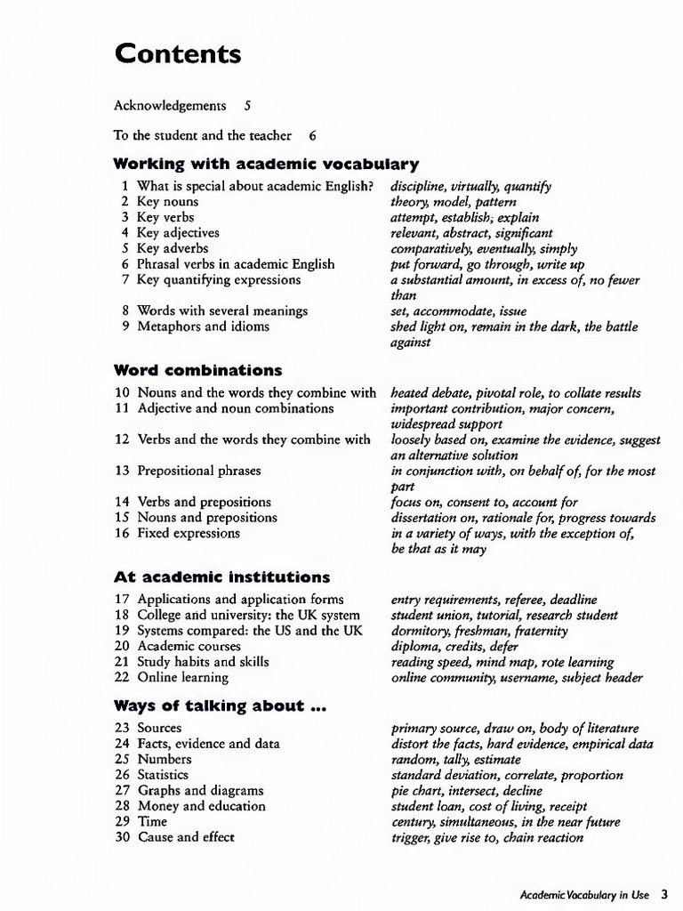 Academic Vocabulary in Use Michael McCarthy, Felicity ODell z Lib | PDF