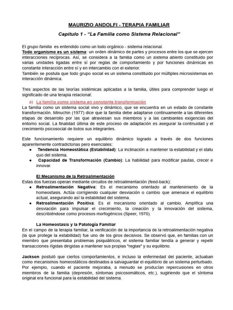 Andolfi - Cap. 1 y 2 | PDF | Realimentación | Comportamiento