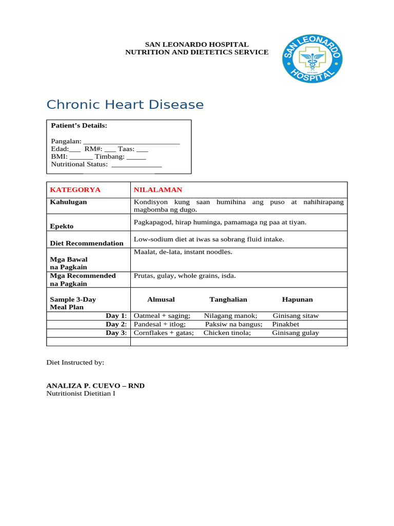 Chronic Heart Disease | PDF