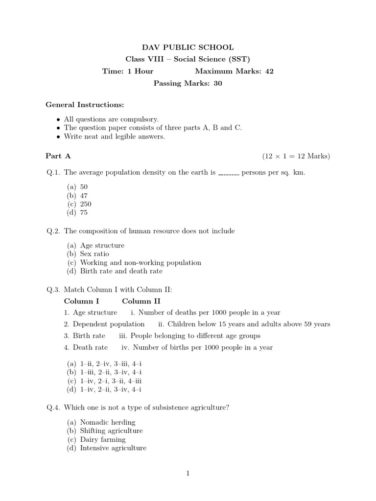Class 8 SST DAV | PDF | Agriculture | Renewable Resources
