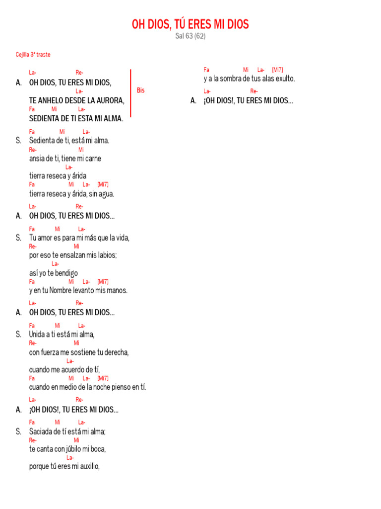 Oh Dios, Tú Eres Mi Dios | PDF