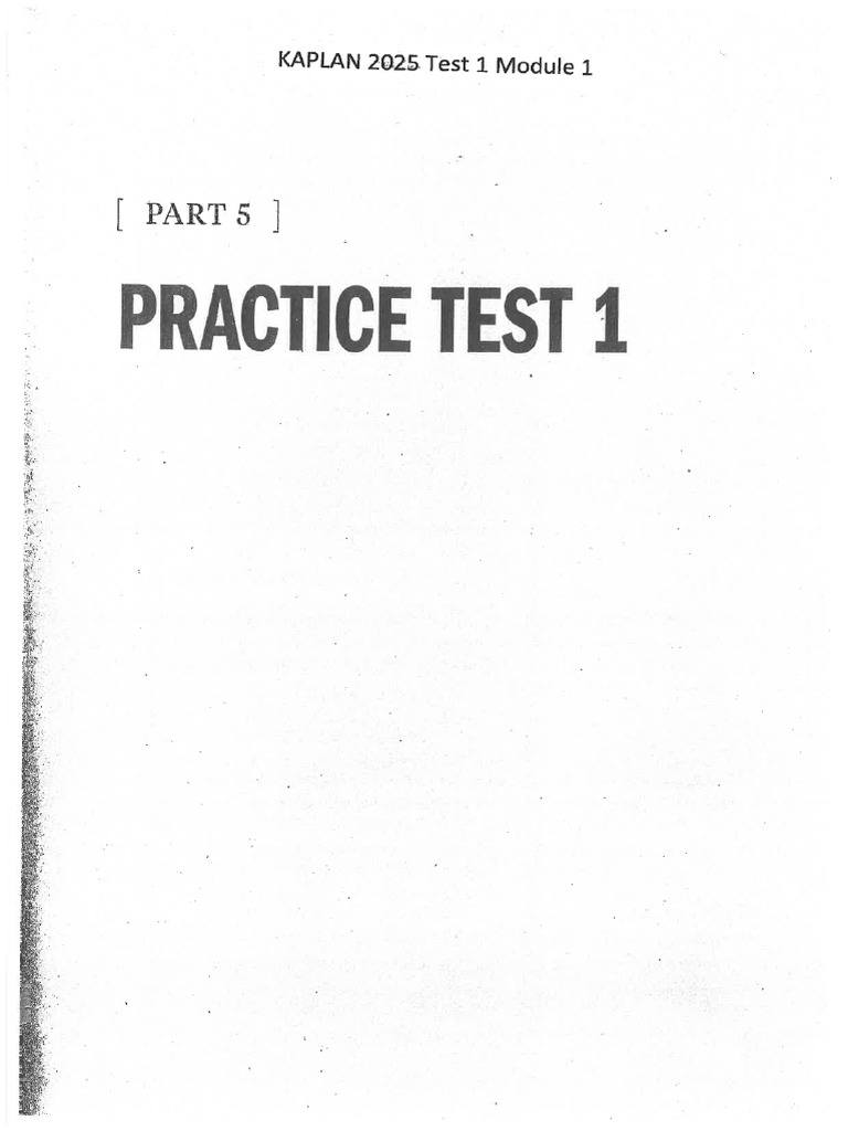 Kaplan 2025 Verbal Test1 Module 1 | PDF | Sat | Meditation