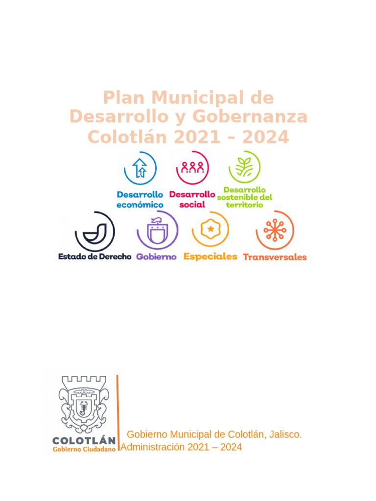 Plan Municipal de Desarrollo y Gobernanza Colotlan | PDF | Gobierno local