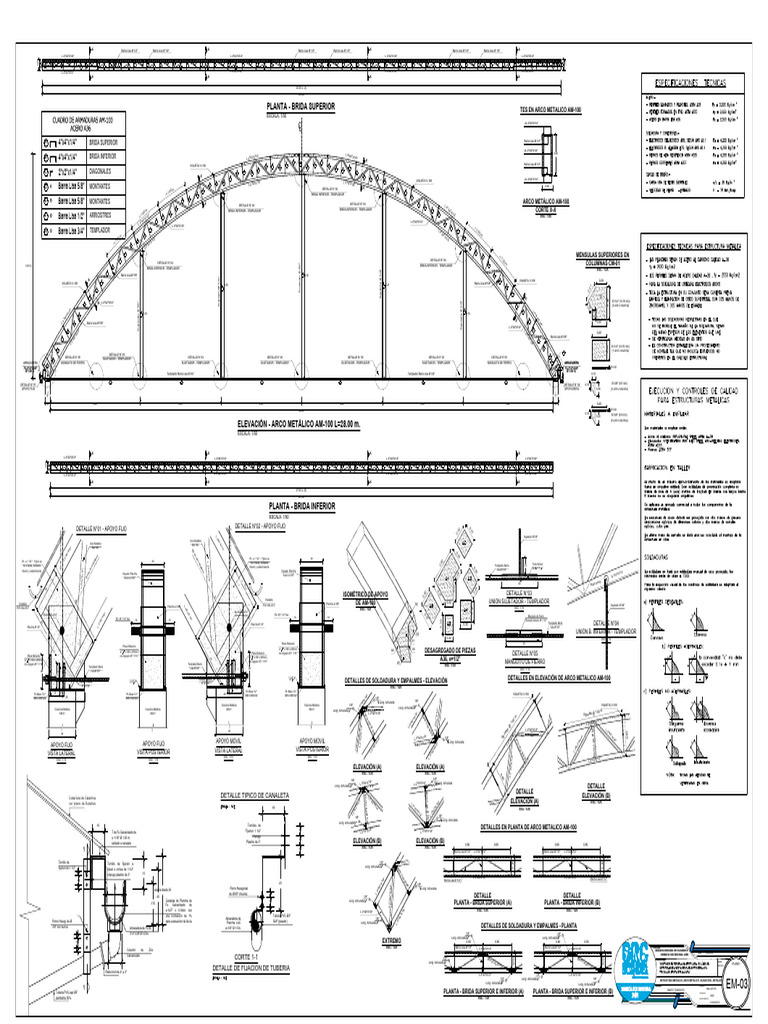 4.3 Estructuras Metálicas - Ambato Tamborapa Bellavista 28x26m-Em-03 | PDF
