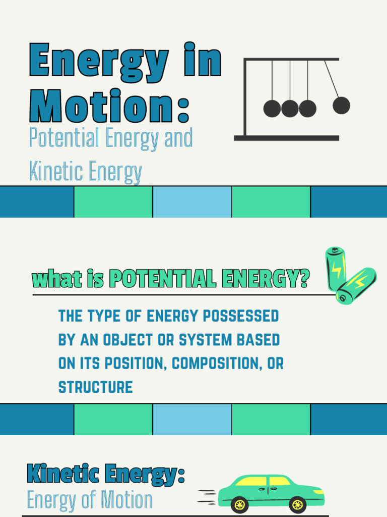 Kinetic Energy Transfer Science Presentation in Blue Green Illustrated ...