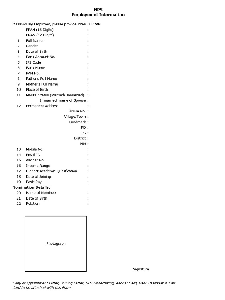 NPS Form New | PDF