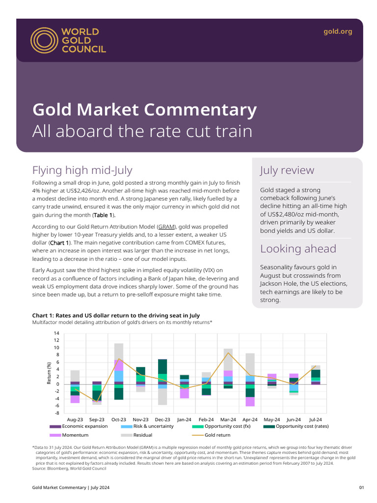 Gold Market Commentary July 2024 | PDF | Investing | Federal Reserve