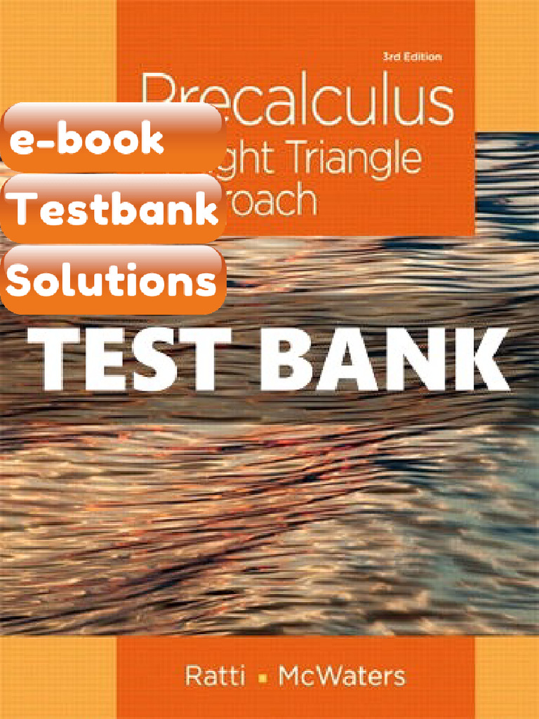 Precalculus a Right Triangle Approach 3 Ed Ratti eBook & Testbank | PDF ...