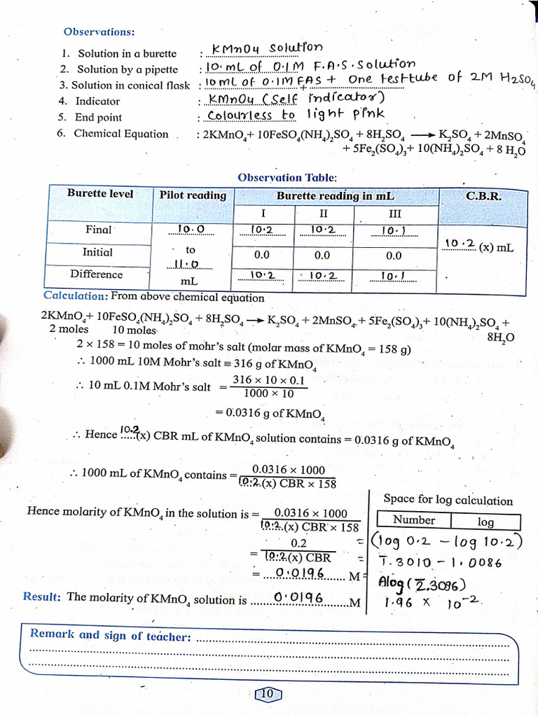 Chemistry Practical Set-2 Answerkey | PDF