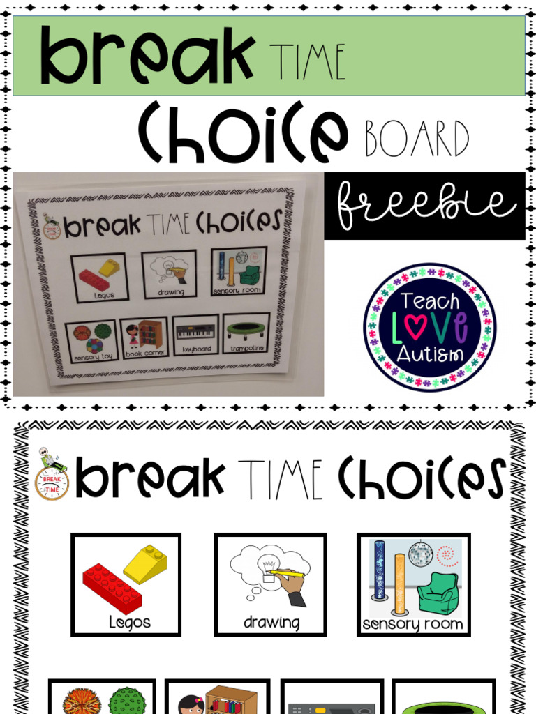 BreakTimeChoiceBoardFreebie-1 | PDF