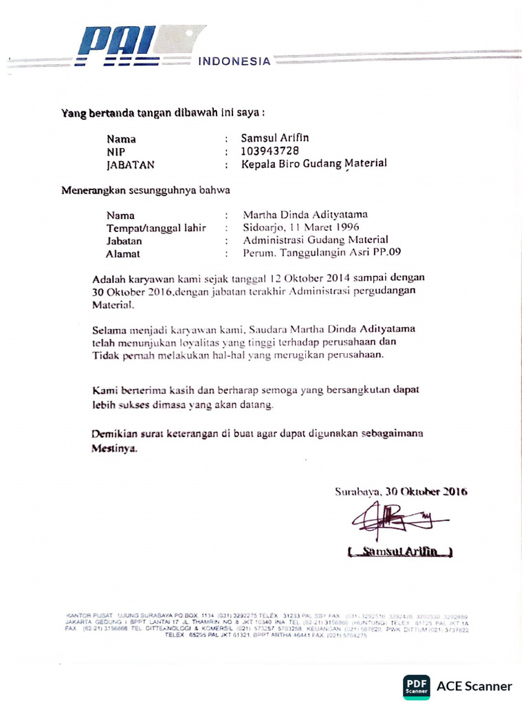 Scan Paklaring PT Pal | PDF
