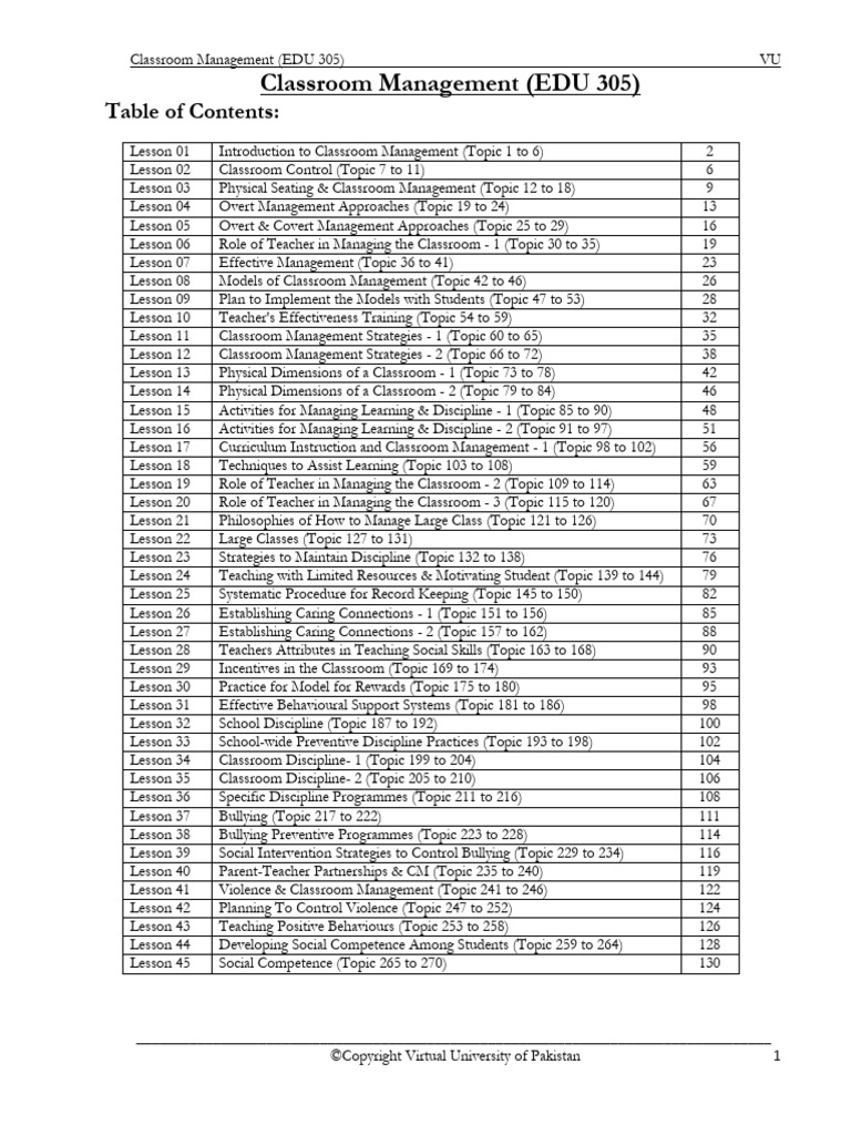 EDU305 - Classroom Management Handouts | PDF | Classroom Management ...