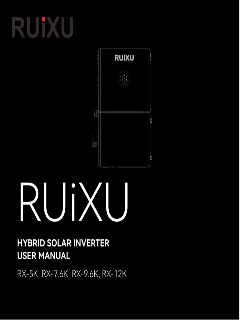 Ruixu Hybrid Solar Inverter User Manual | PDF | Power Inverter ...
