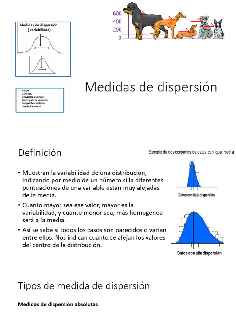 1.3. Medidas de Dispersión | PDF | Diferencia | Dispersión estadística