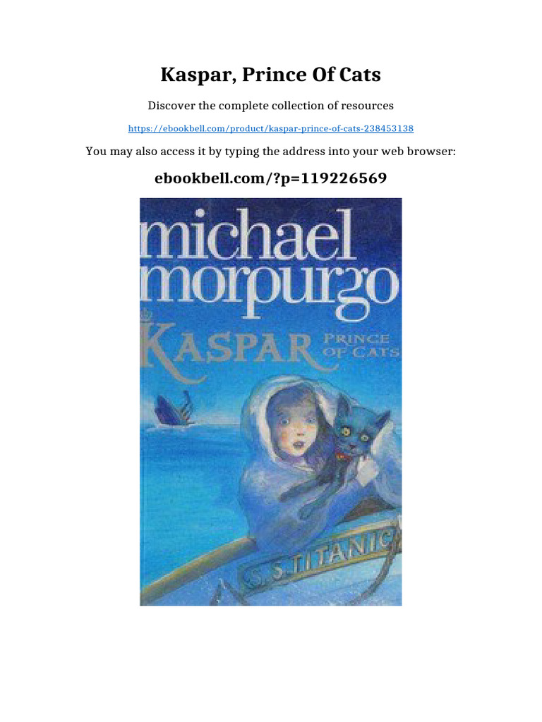 Kaspar, Prince of Cats Complete Edition | PDF | Intellectual Property