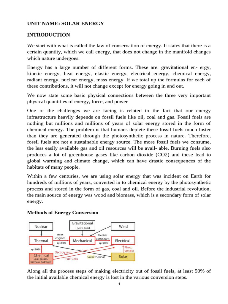 Solar Energy Notes | PDF | Photovoltaics | Solar Cell