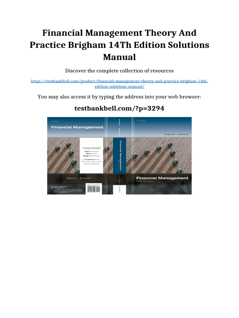 Financial Management Theory and Practice Brigham 14th Edition Solutions ...