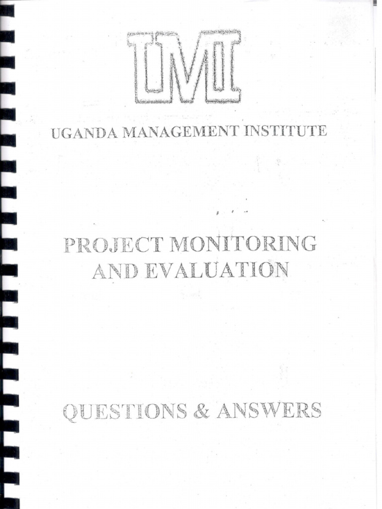 Project Monitoring and Evaluation Past Papers | PDF