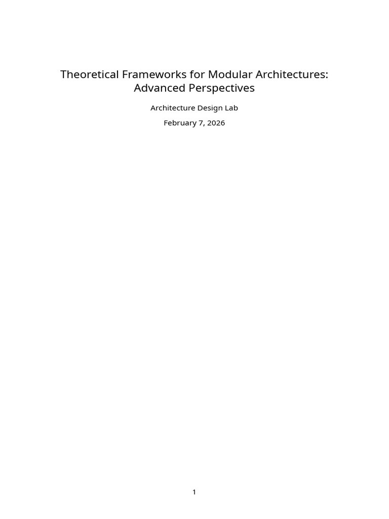Theoretical Frameworks for Modular Architectures (1) | PDF | Modular ...