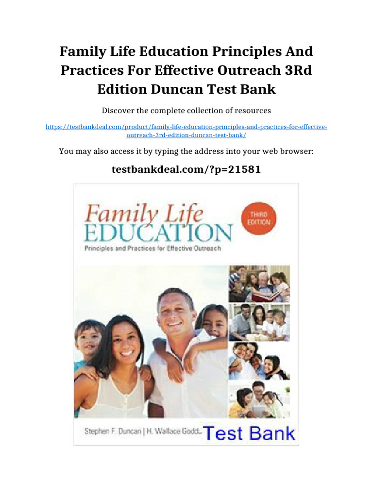 Family Life Education Principles and Practices for Effective Outreach ...