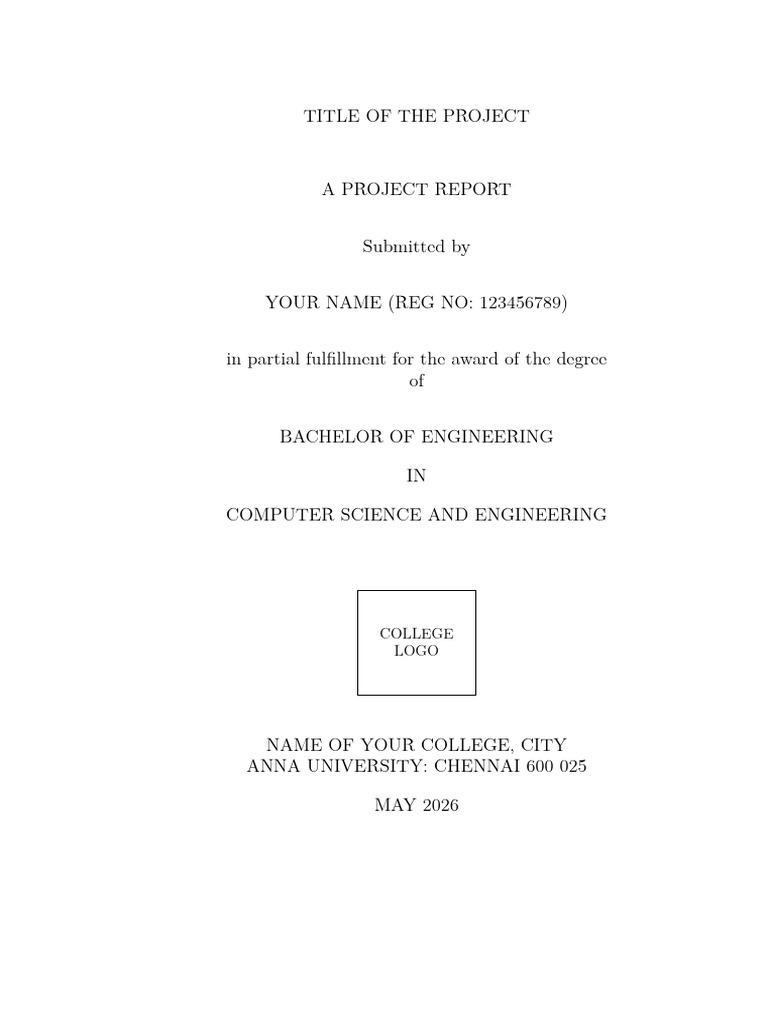 Anna University Project Report Template | PDF | Computer Science ...