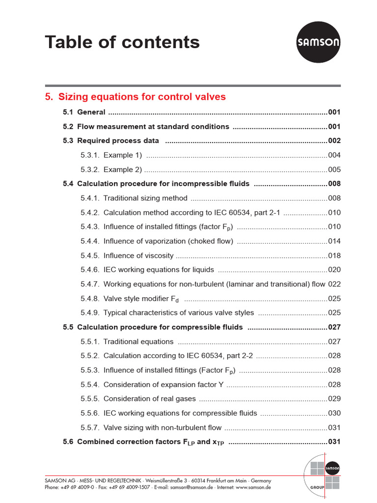 Chapter-5 Sizing Equations For Control Valves | PDF